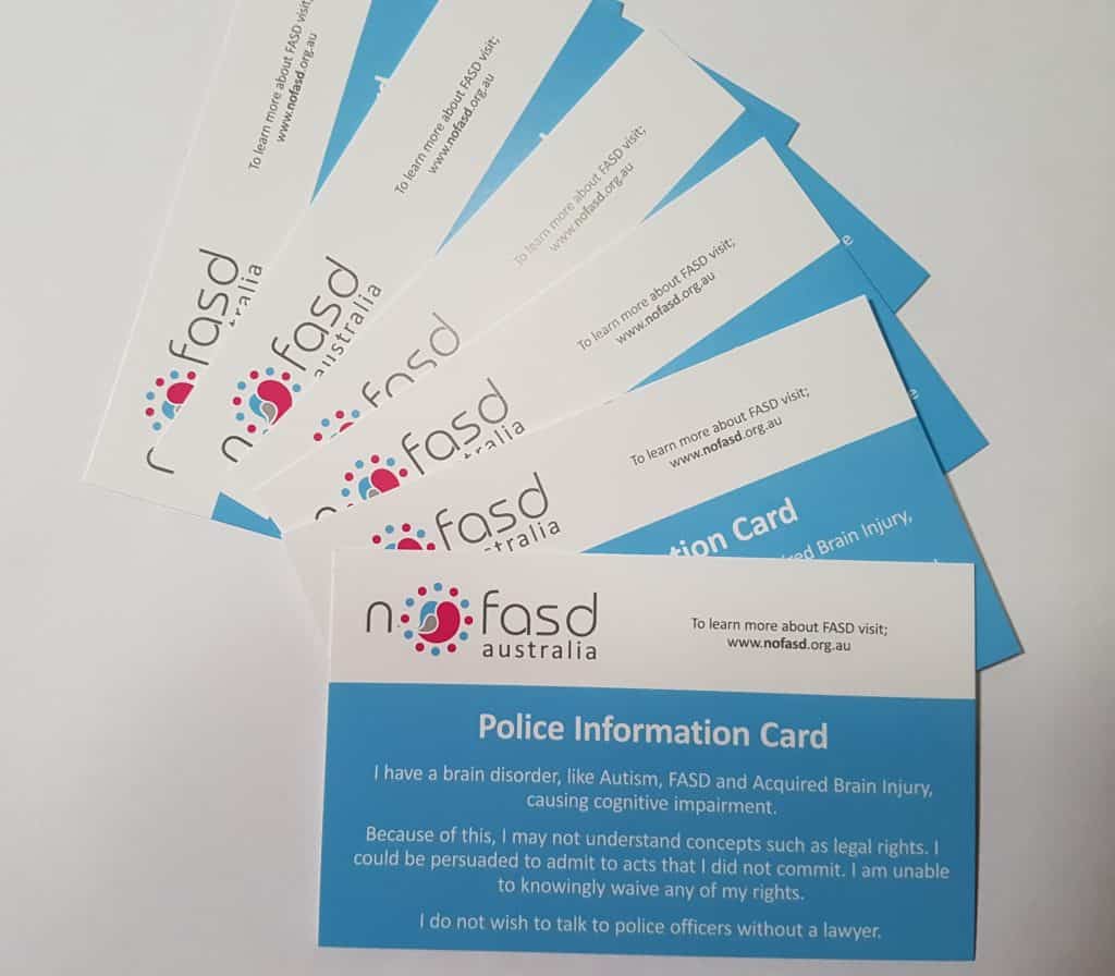 NEW RESOURCE - INFORMATION CARDS FOR POLICE - NOFASD Australia