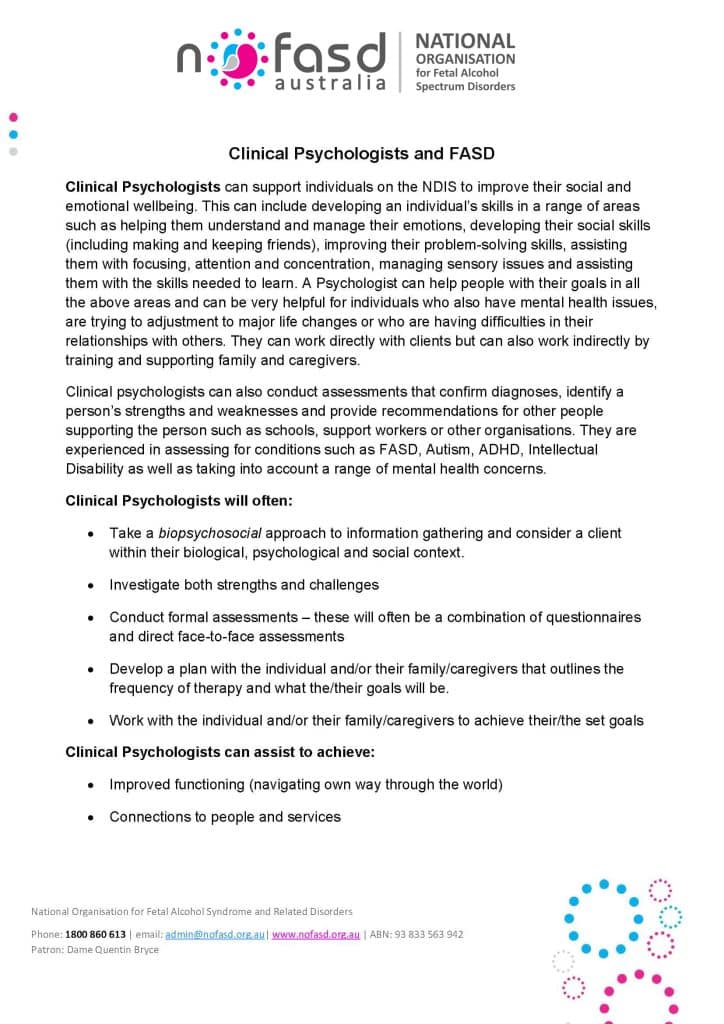For Individuals with FASD - NOFASD Australia