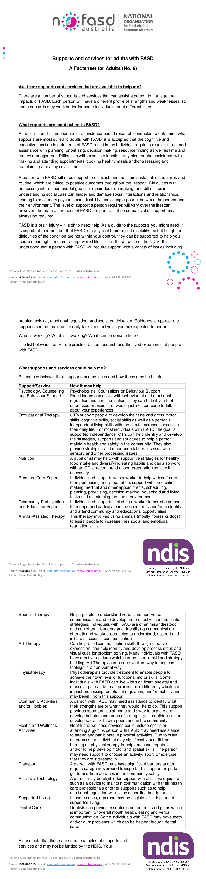 For Individuals with FASD - NOFASD Australia